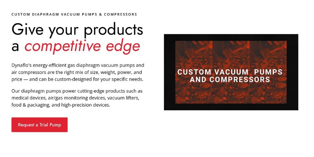 Custom Mini Diaphragm Vacuum Pumps & Compressors | Dynaflo, Inc.